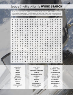 Space Shuttle Atlantis Word Search - RocketSTEM