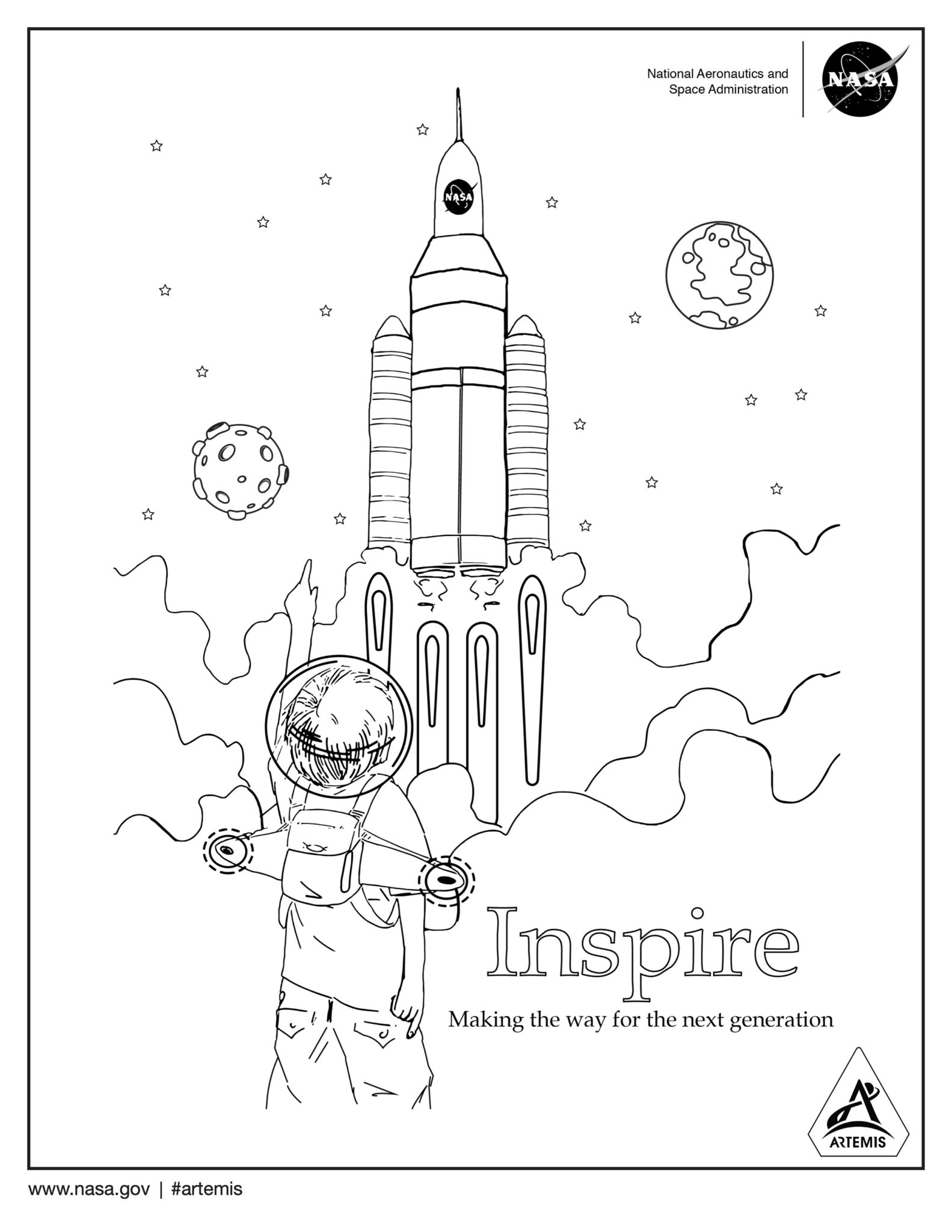 Stay busy with NASA's Artemis coloring and activity pages - RocketSTEM